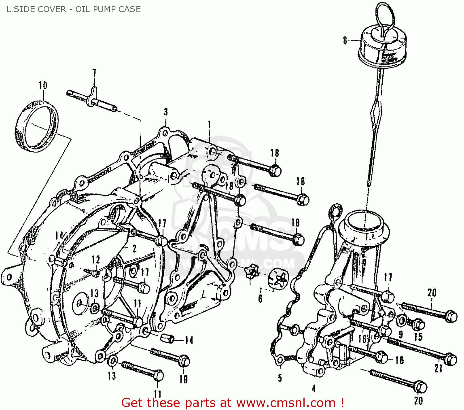 Honda N1300 COUPE 99 9 SERIES (KU KQ KT) L.SIDE COVER - OIL PUMP CASE ...