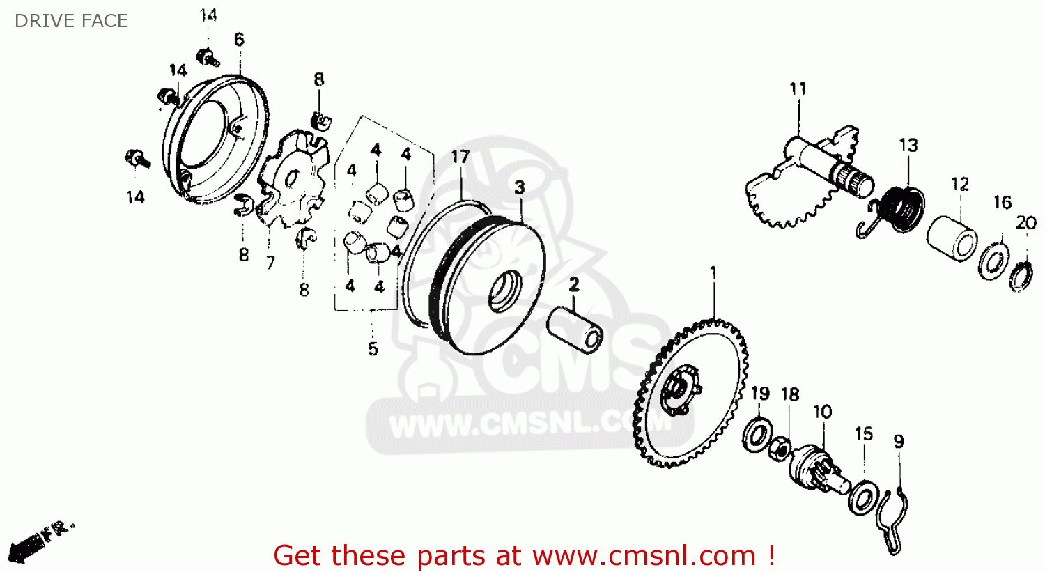 Honda Honda NB50 AERO 50 1987 (H) USA parts lists and schematics