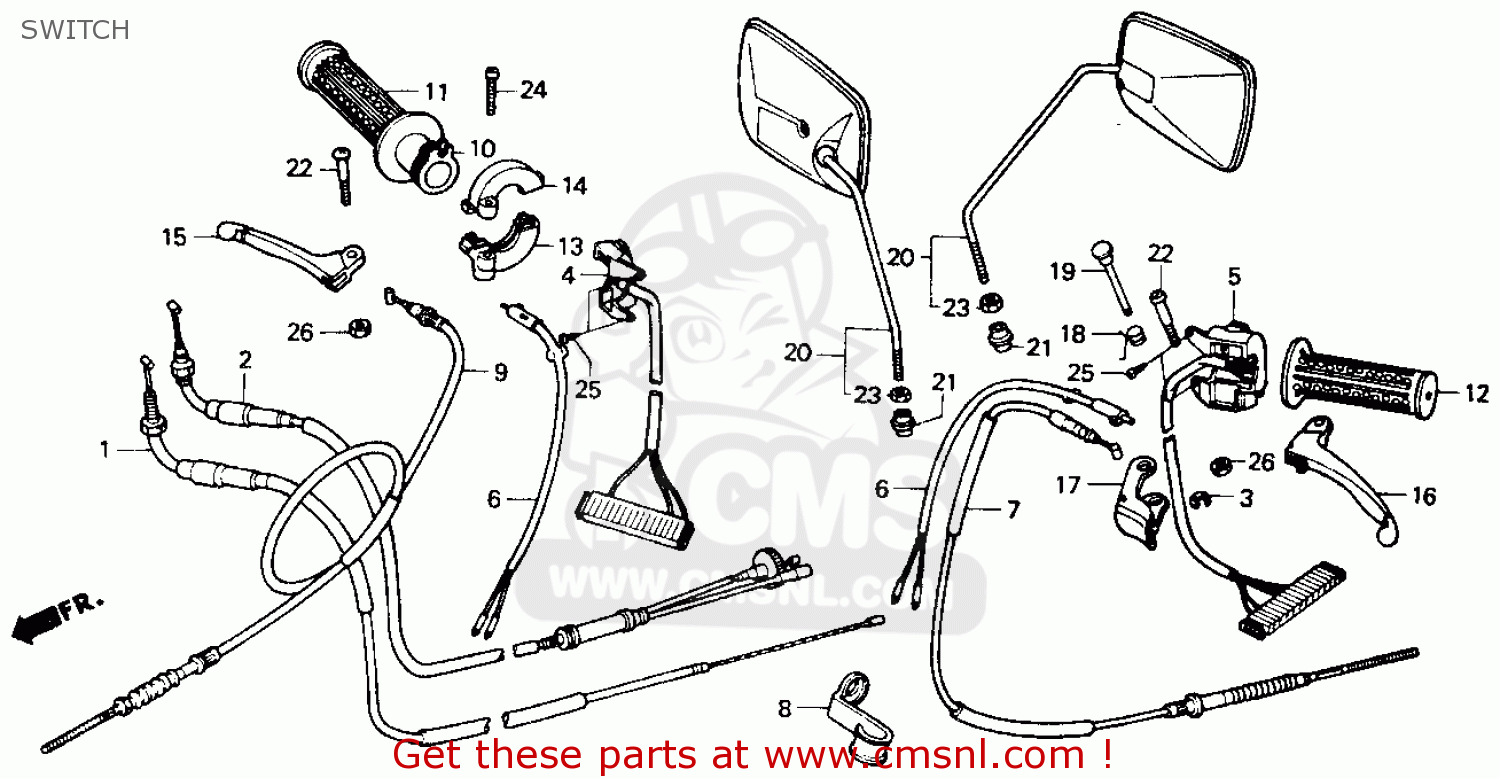 Honda Honda NB50 AERO 50 1987 (H) USA parts lists and schematics
