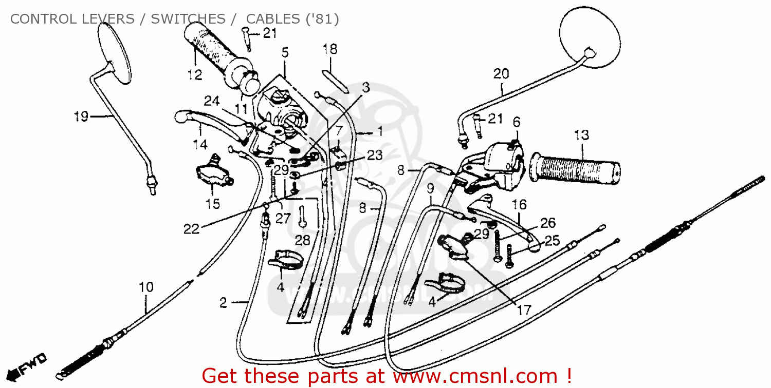 Honda NC50 EXPRESS 1980 (A) USA parts lists and schematics