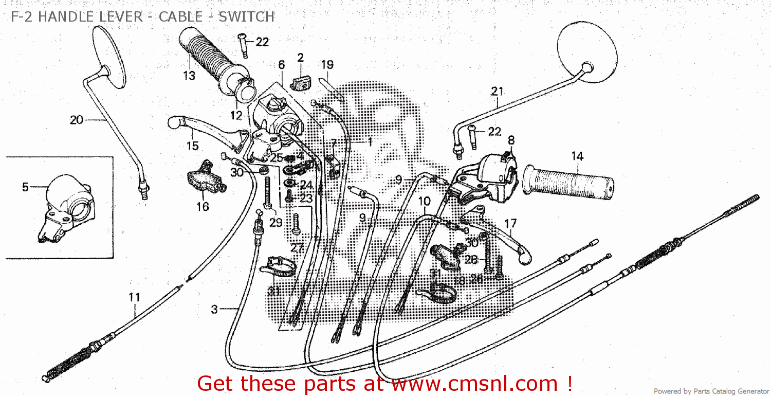Honda NC50 U.S.A F-2 HANDLE LEVER - CABLE - SWITCH - buy F-2 HANDLE ...