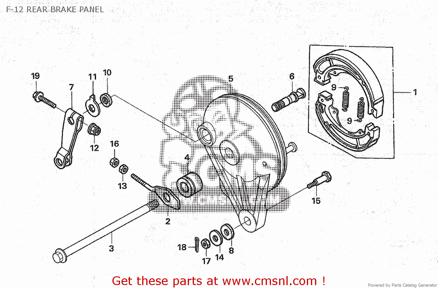Honda NF100T WAVE 1994 (R) F-12 REAR BRAKE PANEL - buy F-12 REAR BRAKE ...