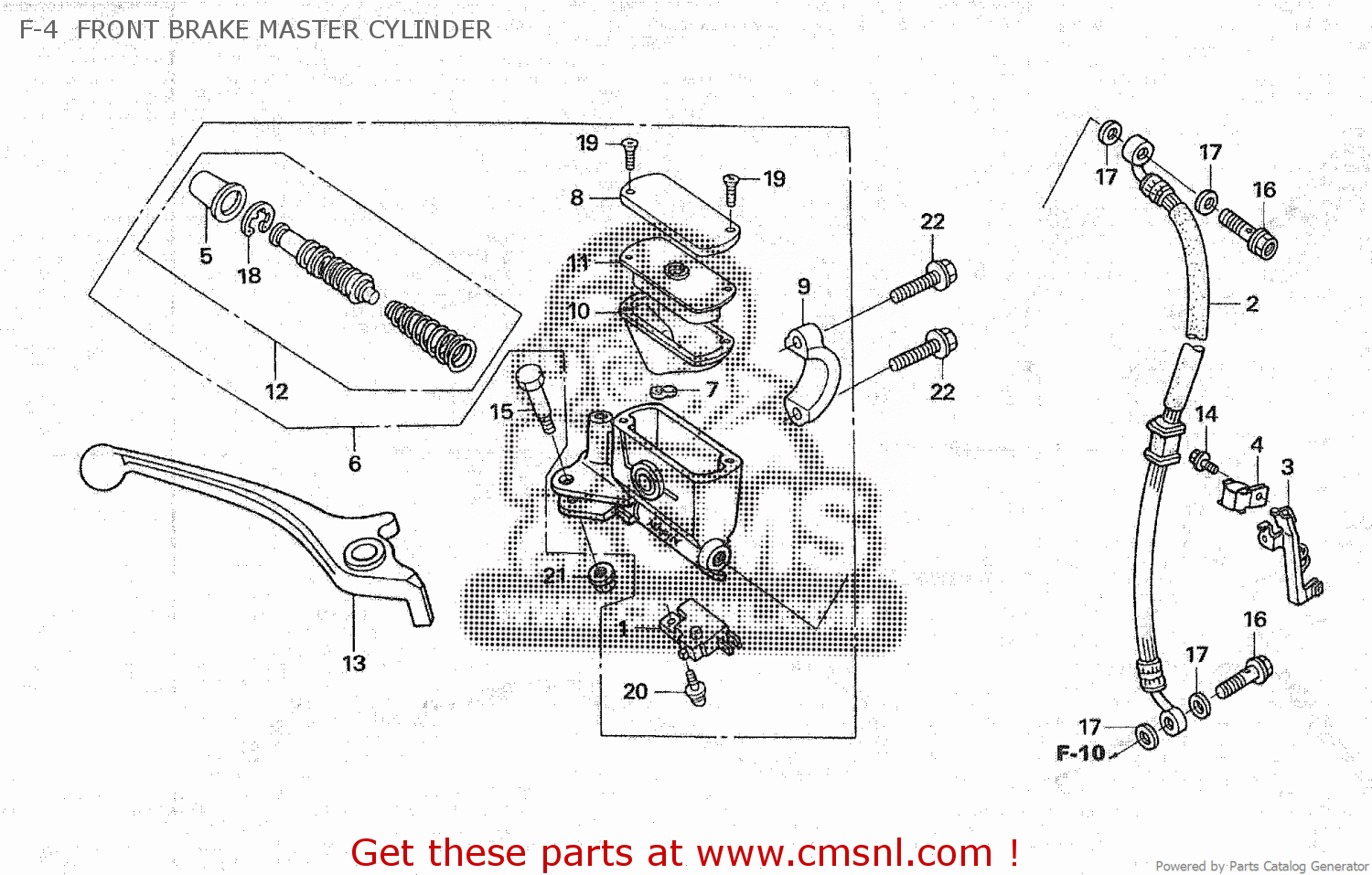Honda NF100T WAVE 1994 (R) F-4 FRONT BRAKE MASTER CYLINDER - buy F-4 ...