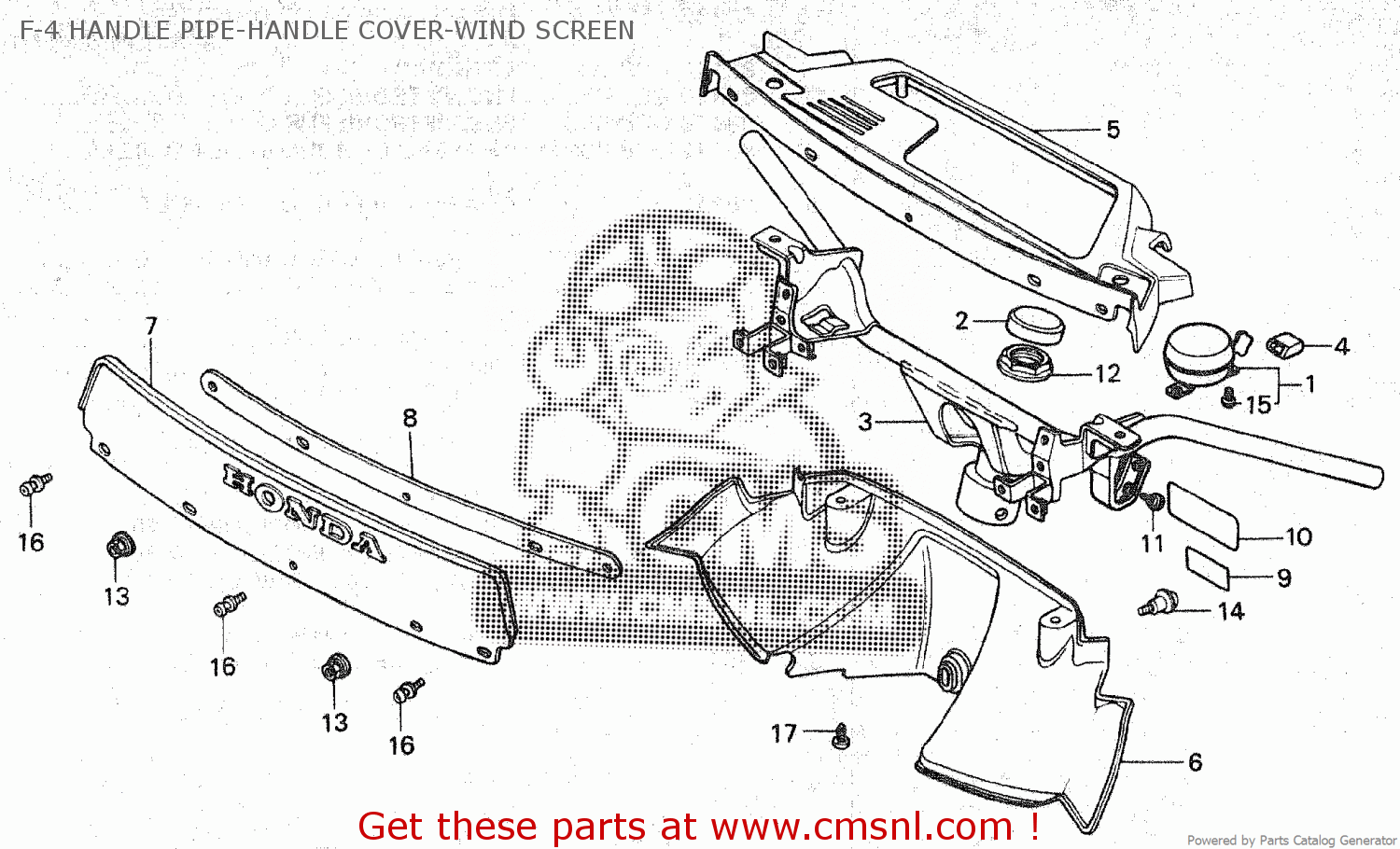 Honda NH50MS 1988 (J) F-4 HANDLE PIPE-HANDLE COVER-WIND SCREEN - buy F ...