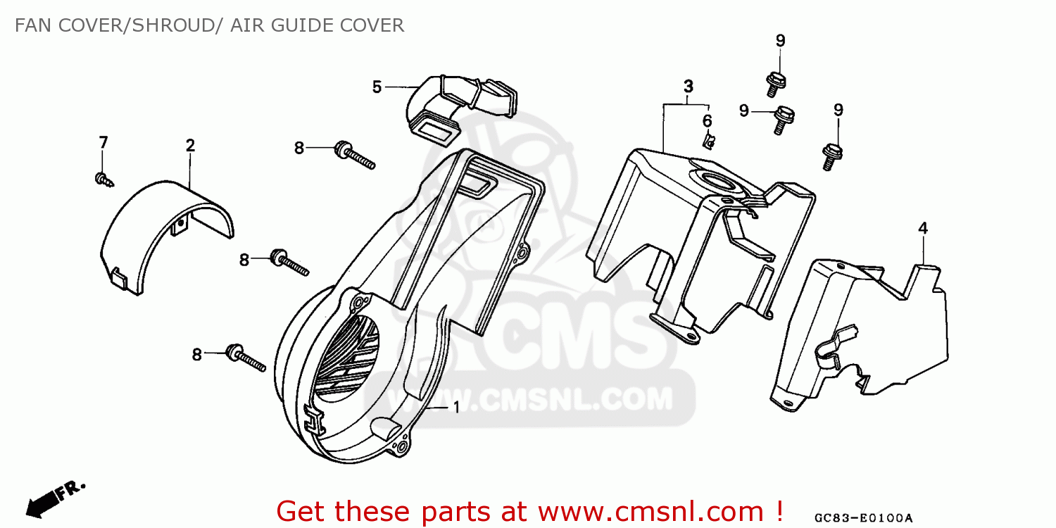 Honda NH80MD LEAD 1989 (K) AUSTRALIA KPH MK FAN COVER/SHROUD/ AIR GUIDE ...