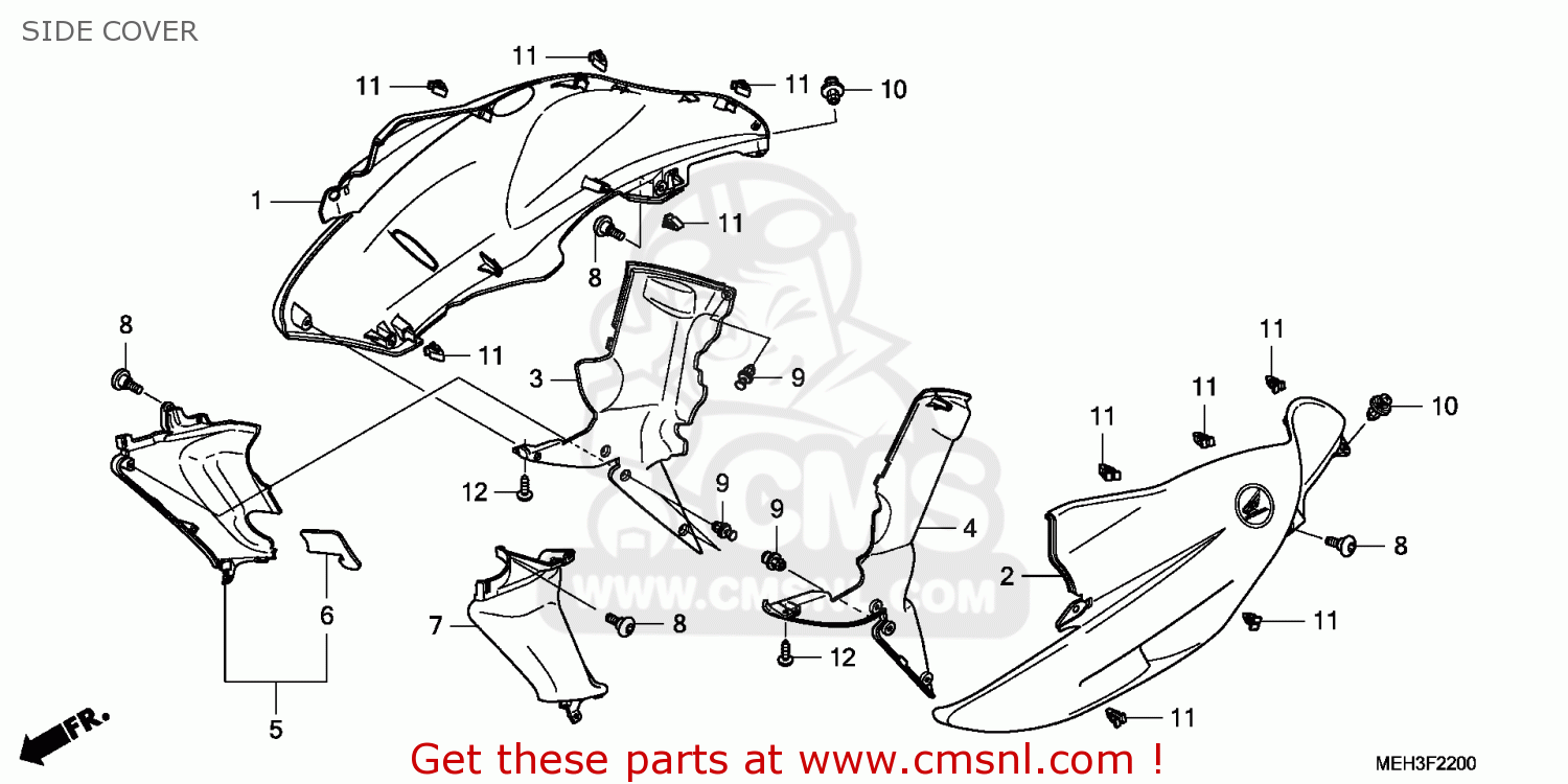 Honda NSA700A 2009 (9) KOREA / MME SIDE COVER - buy SIDE COVER spares ...