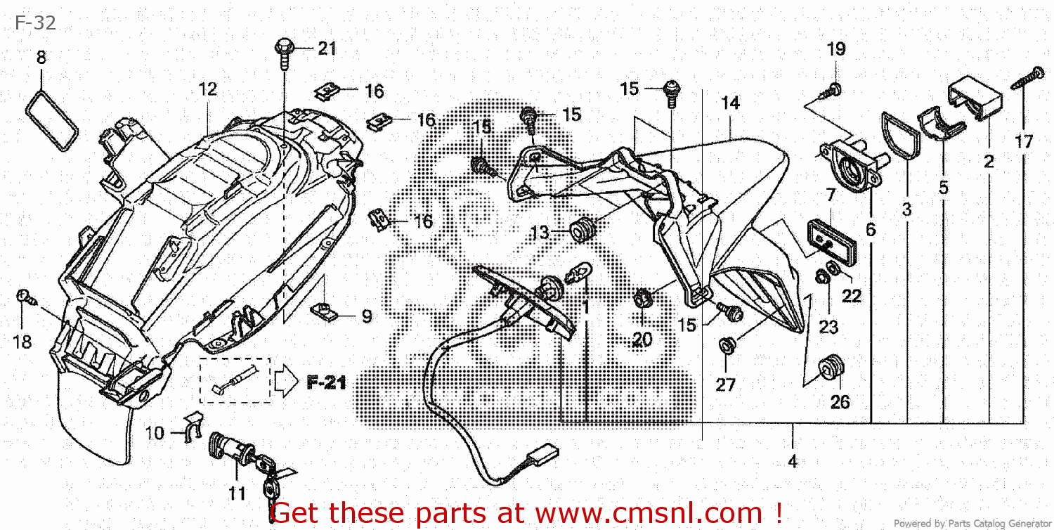 Honda NSA700A DN-01 2009 (9) JAPAN RC55-110 F-32 - buy F-32 spares online