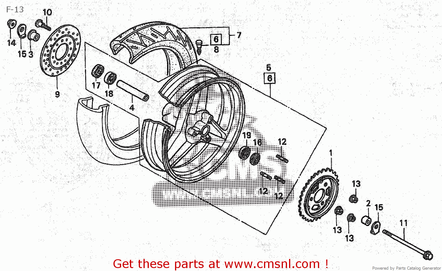 Honda NSR50 TYPEI 1990 (L) JAPAN AC10-130 F-13 - buy F-13 spares online