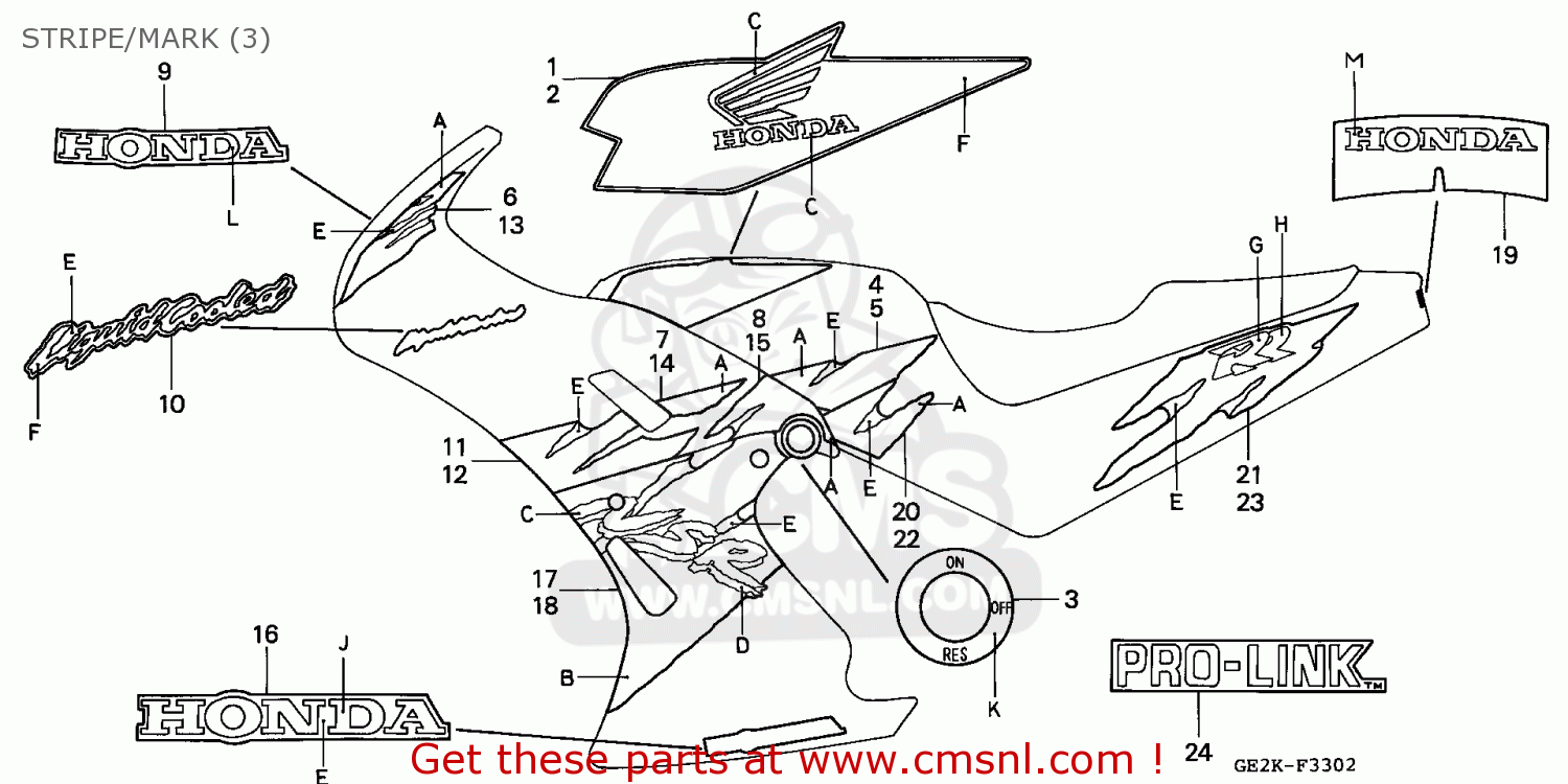Honda NSR50S 1994 (R) NETHERLANDS / BEL STRIPE/MARK (3) - buy STRIPE ...