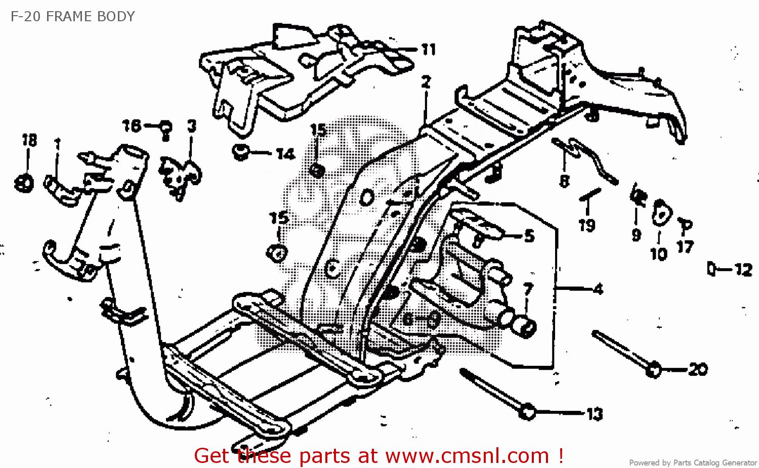 Honda NT50 1987 (H) ENGLAND F-20 FRAME BODY - buy F-20 FRAME BODY ...
