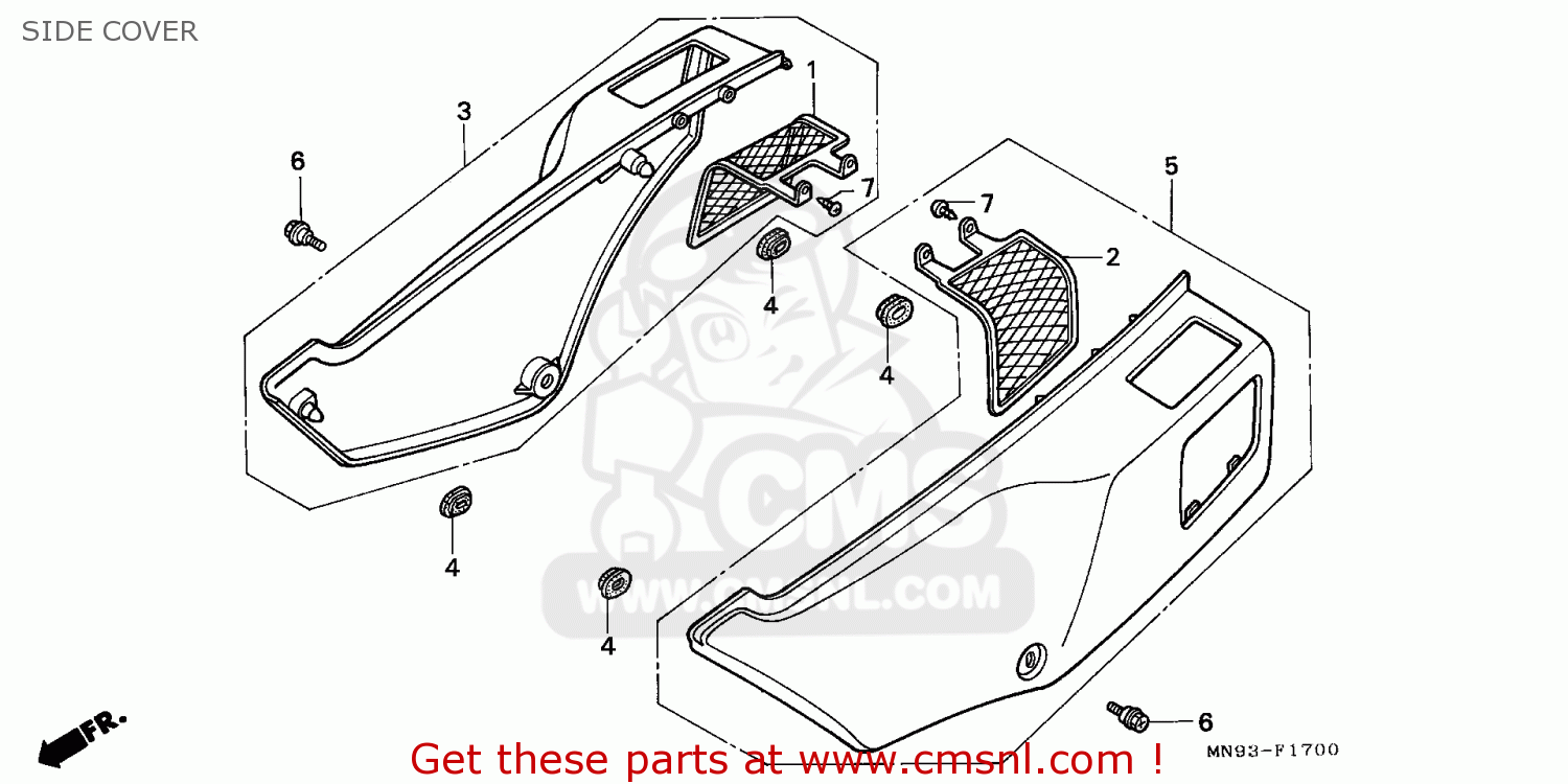 Honda NX650 DOMINATOR 1990 (L) AUSTRALIA SIDE COVER - buy SIDE COVER ...