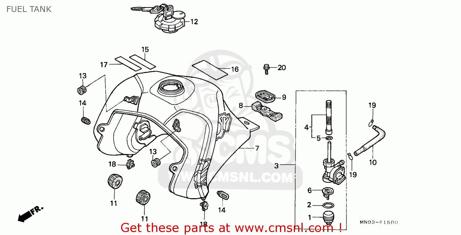 Honda NX650 DOMINATOR 1990 (L) GERMANY / 27P FUEL TANK - buy FUEL TANK ...