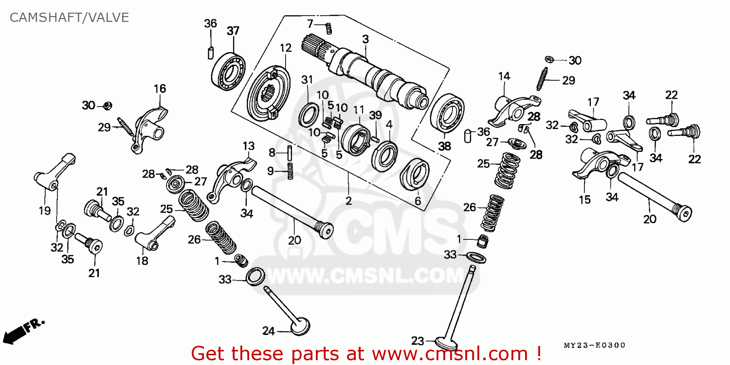 Honda NX650 DOMINATOR 1992 (N) SPAIN / MKH CAMSHAFT/VALVE - buy ...