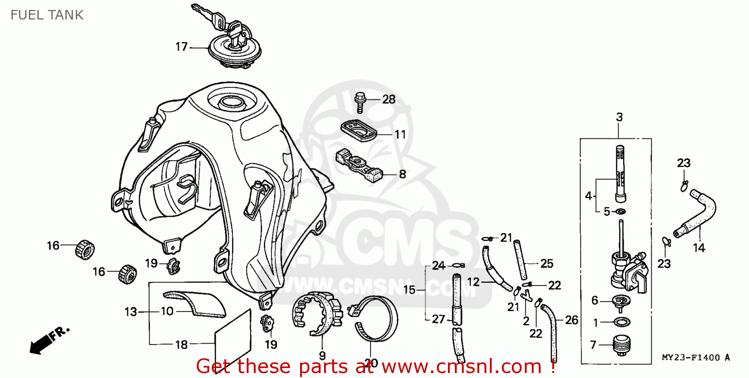 Honda NX650 DOMINATOR 1993 (P) AUSTRALIA / KPH FUEL TANK - buy FUEL ...