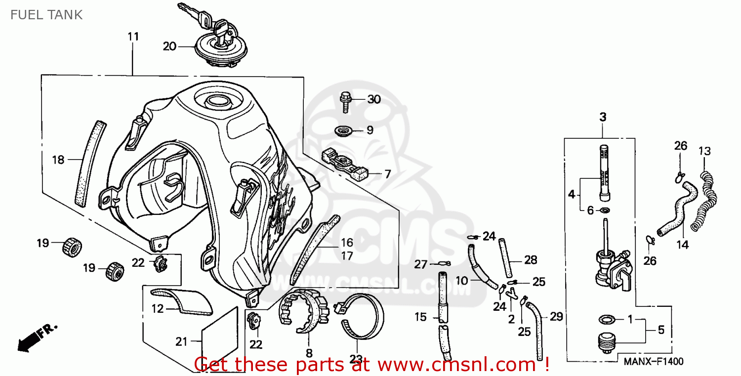 Honda NX650 DOMINATOR 1999 (X) EUROPEAN DIRECT SALES FUEL TANK - buy ...
