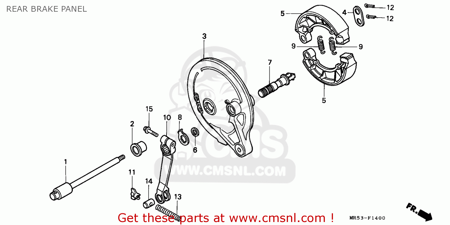 Honda PC800 PACIFIC COAST 1989 (K) CANADA REAR BRAKE PANEL - buy REAR ...