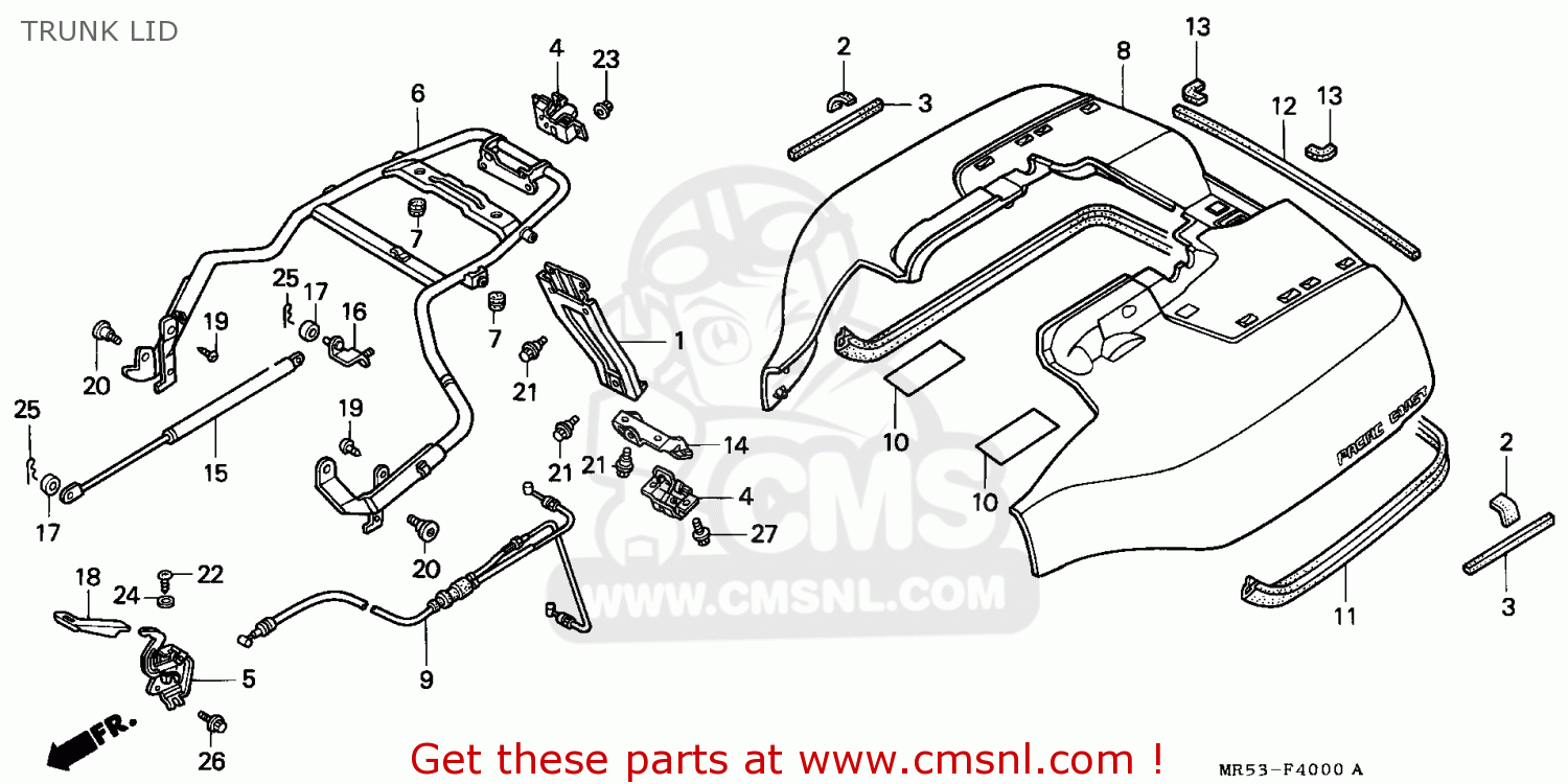 Honda PC800 PACIFIC COAST 1989 (K) ITALY TRUNK LID - buy TRUNK LID ...