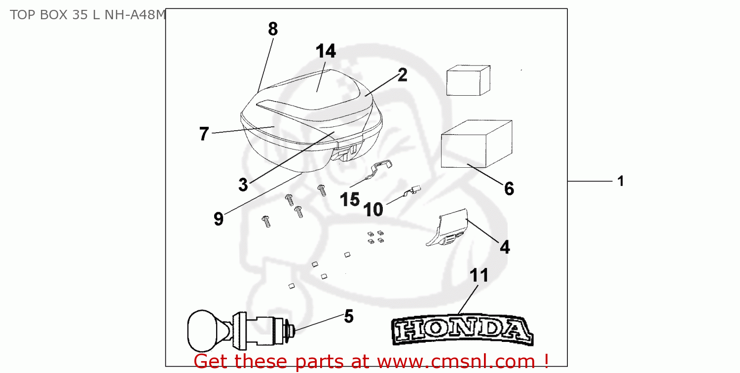 Honda PES125R 2009 (9) ENGLAND / MKH STC TOP BOX 35 L NH-A48M - buy TOP ...