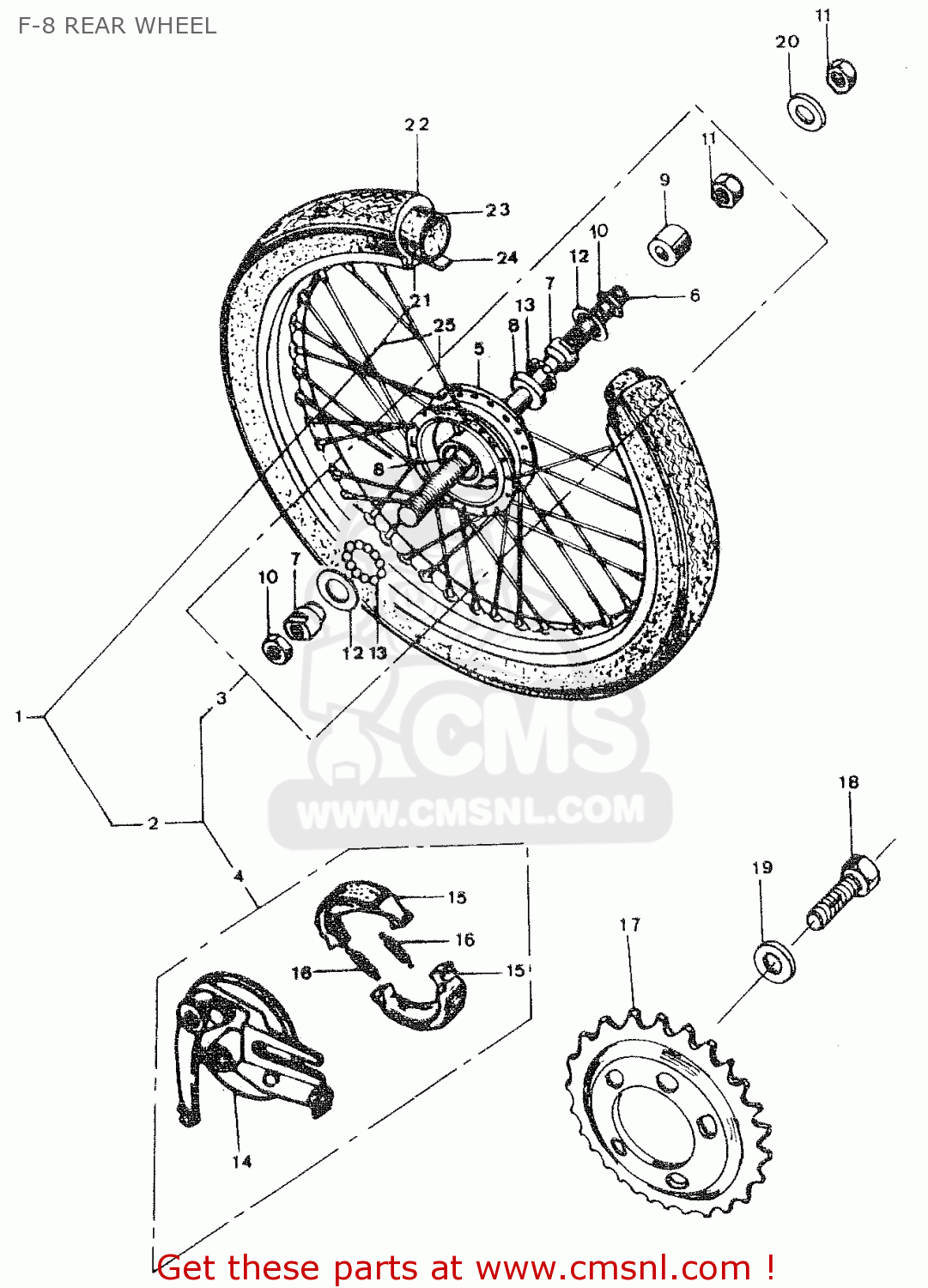 Honda PF50 AMIGO NETHERLANDS BELGIUM FRANCE DENMARK ITALY UK F-8 REAR ...