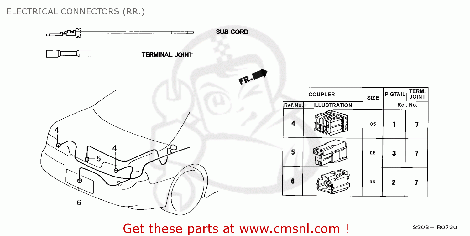 Honda PRELUDE 1998 (W) 2DR TYPESH (KA) parts lists and schematics