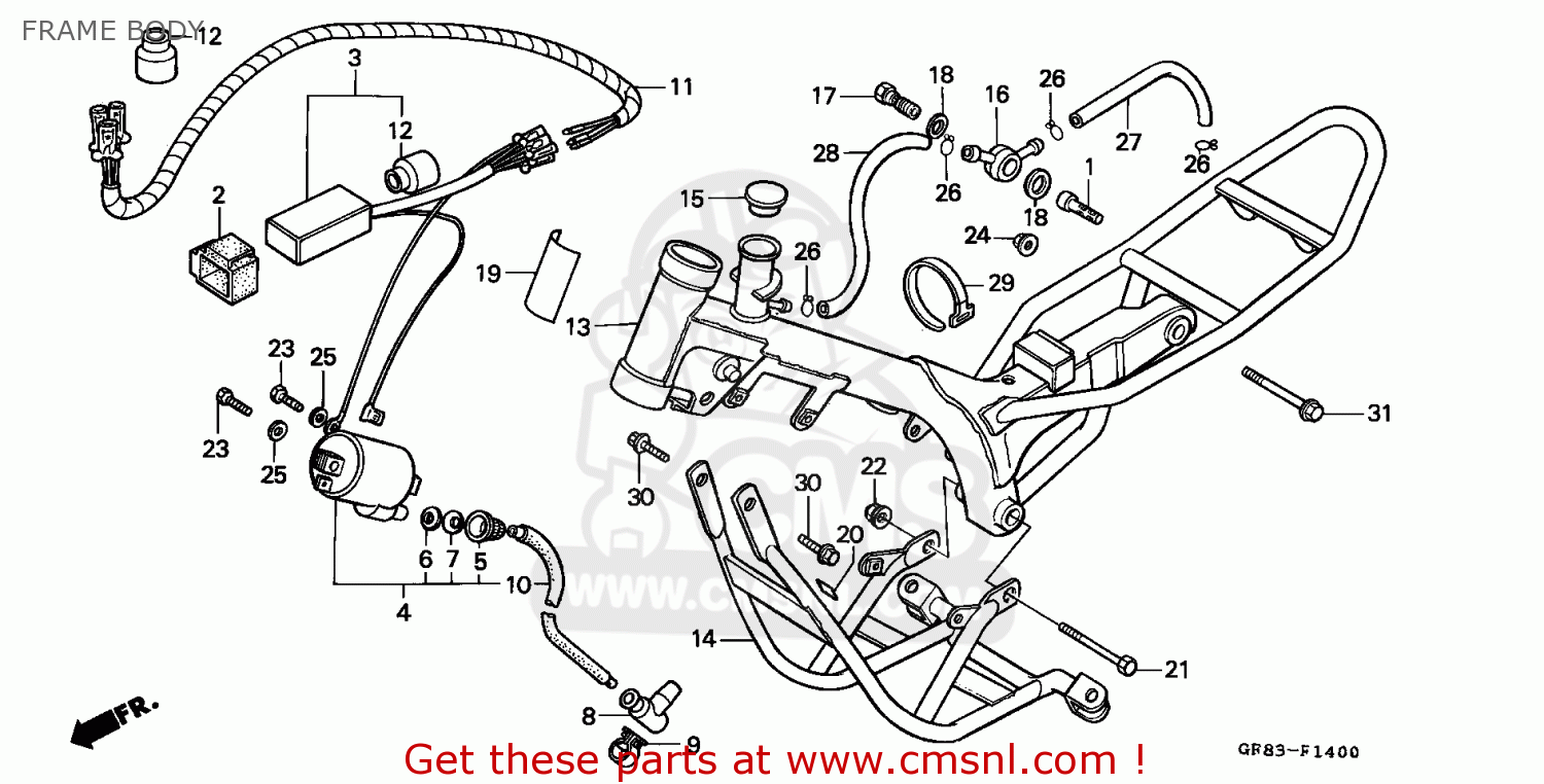 Honda QR50 2000 (X) MEXICO FRAME BODY - buy FRAME BODY spares online