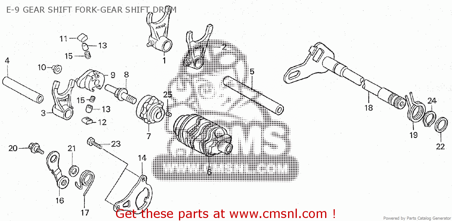 Honda RS125R 2000 HRC E-9 GEAR SHIFT FORK-GEAR SHIFT DRUM - buy E-9 ...