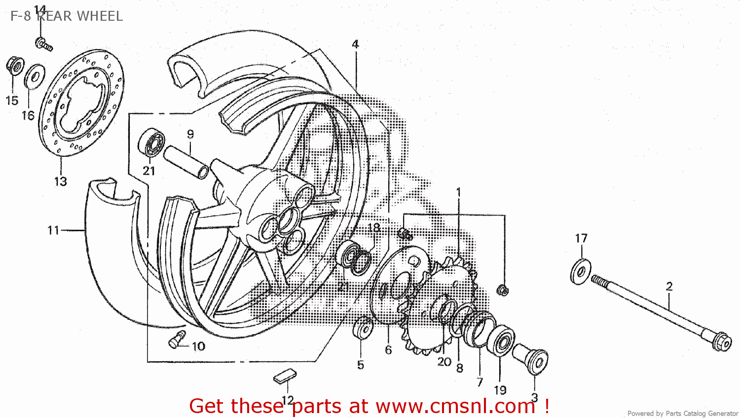 Honda RS125R 2000 HRC F-8 REAR WHEEL - buy F-8 REAR WHEEL spares online