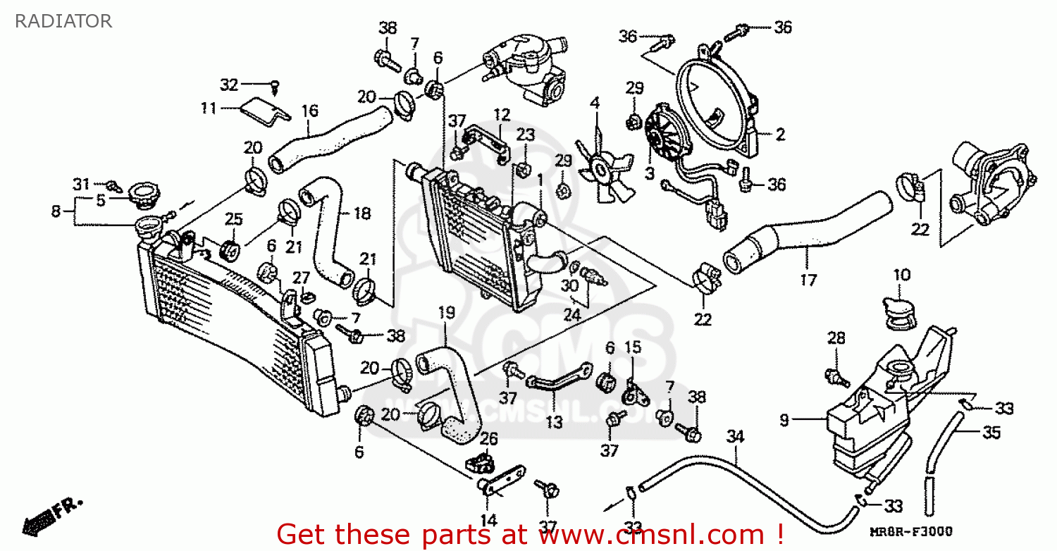 Honda RVF400RT *Rt-II NC35 JAPANESE DOMESTIC RADIATOR - buy RADIATOR ...