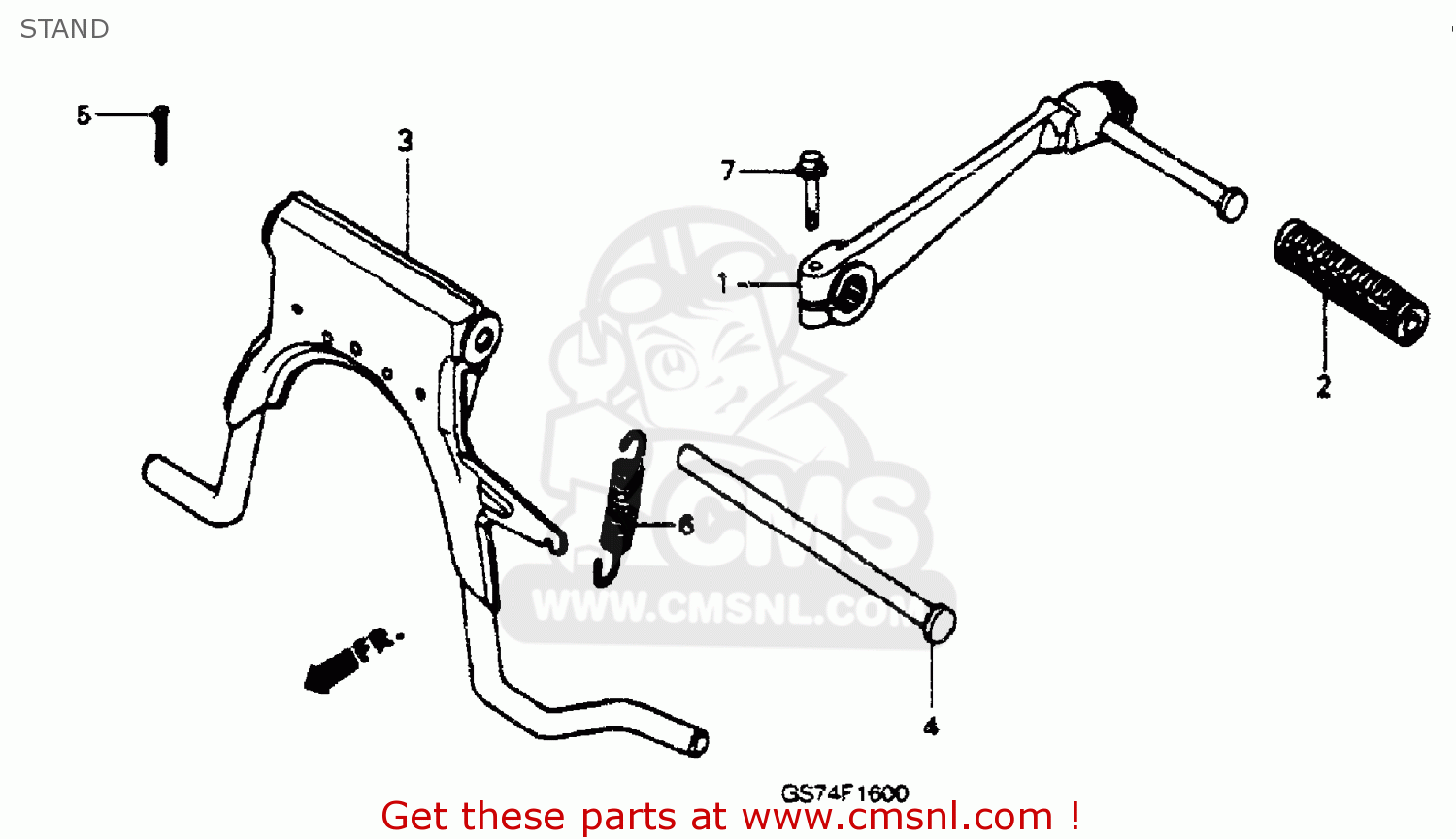 Honda SA50 ELITE LX 1989 (K) USA STAND - buy STAND spares online