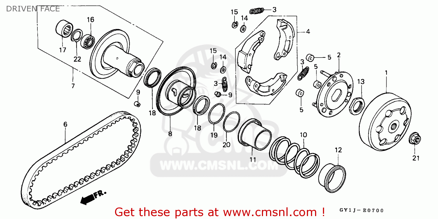 Honda SA50 VISION 1990 (L) ITALY DRIVEN FACE - buy DRIVEN FACE spares ...