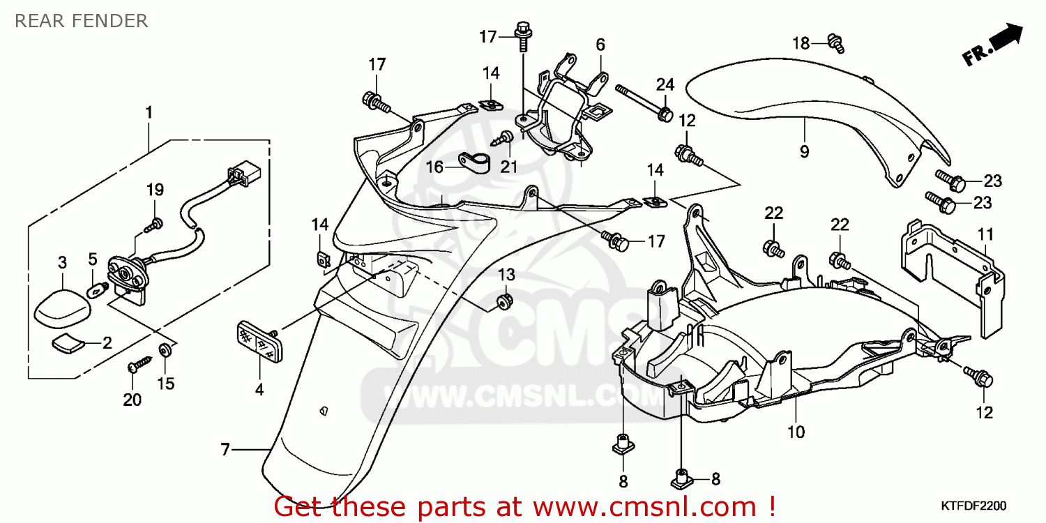 Honda SH125R 2011 (B) ENGLAND / TYPE 3 MKH STC TBX WIN REAR FENDER ...