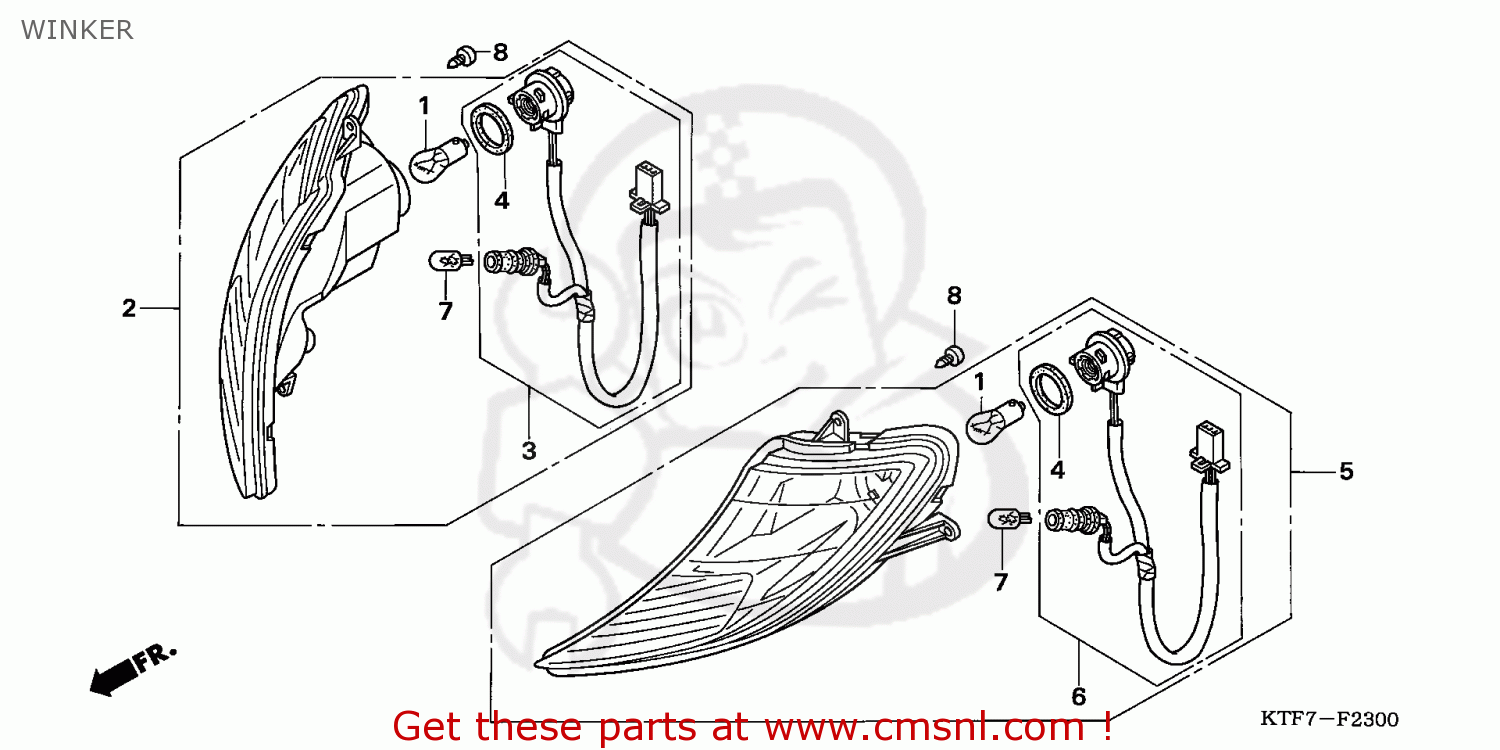 Honda SH125S 2008 (8) ENGLAND / TYPE 2 MKH WINKER - buy WINKER spares ...