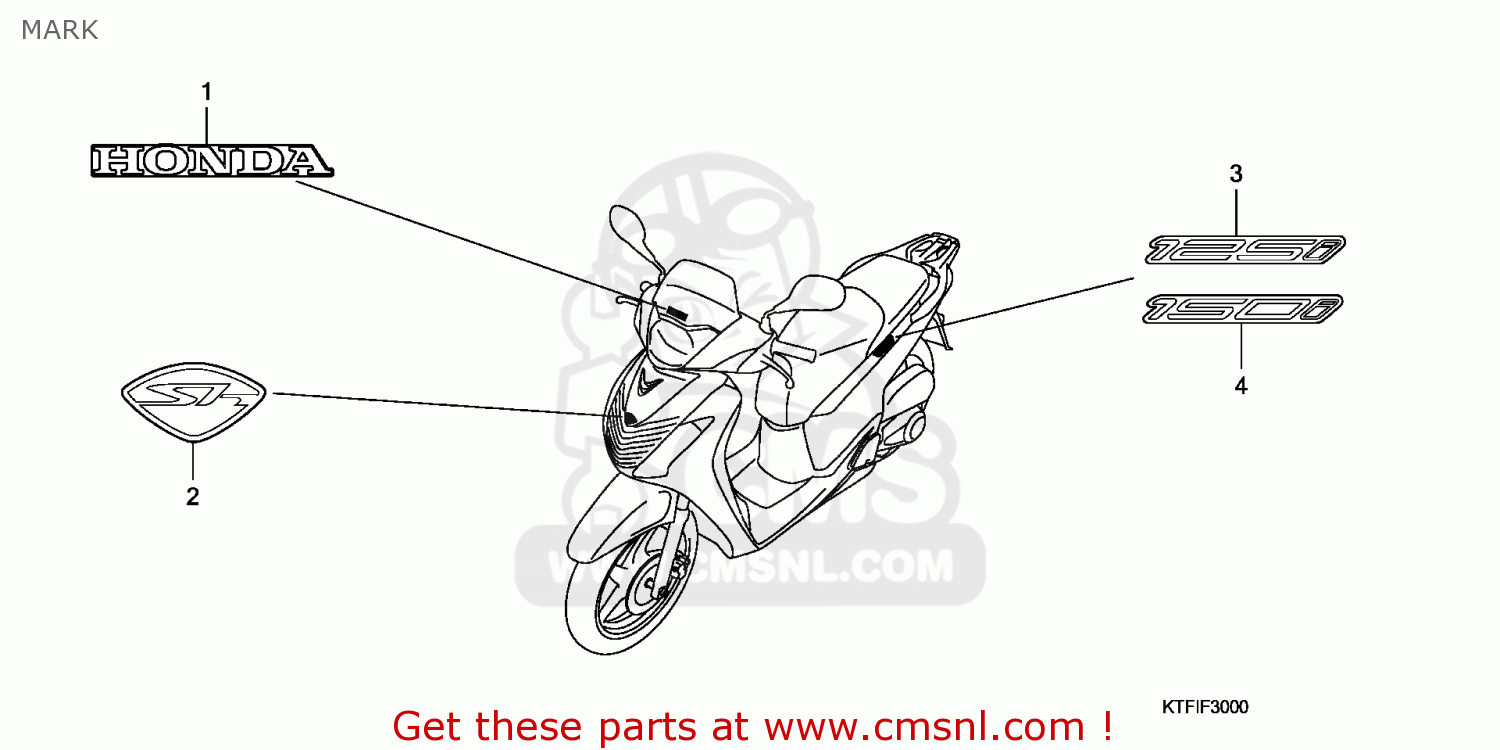 Honda SH150 2009 (9) EUROPEAN DIRECT SALES MARK - buy MARK spares online