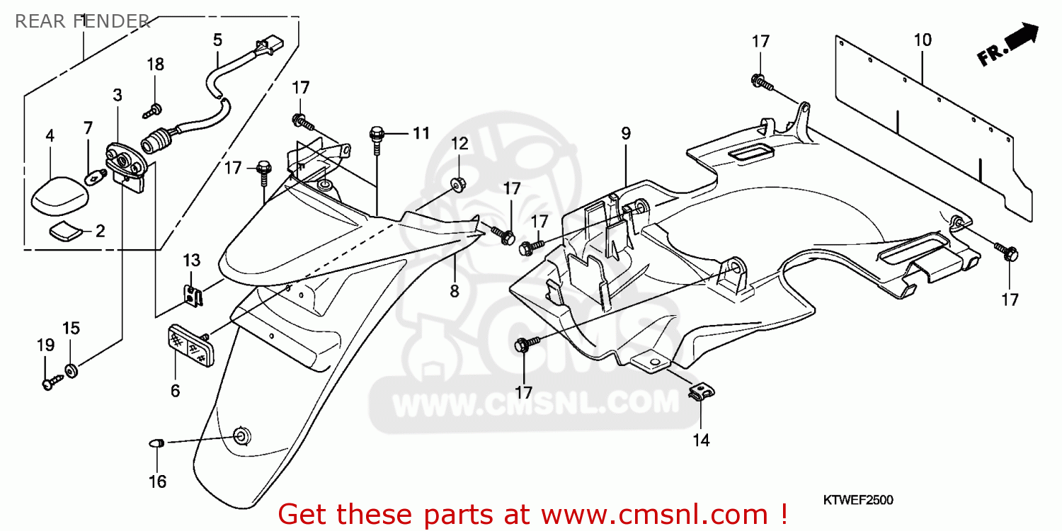 Honda SH300R 2010 (A) EUROPEAN DIRECT SALES / SPC TBX REAR FENDER - buy ...