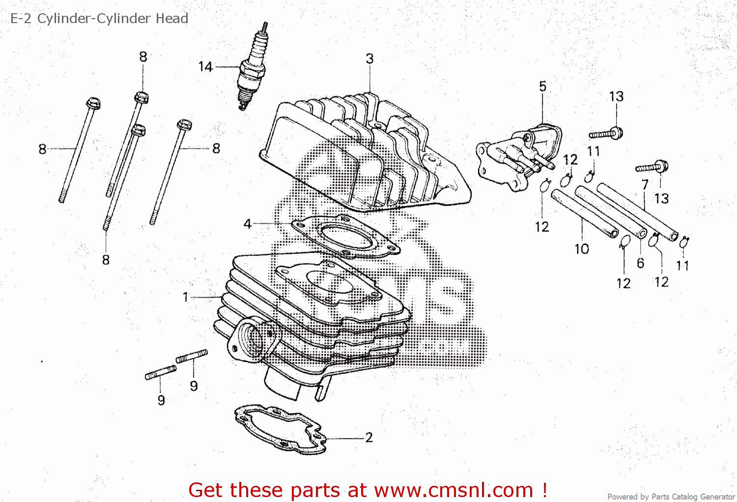 Honda SH50 1984 ITALY SH50-500 E-2 Cylinder-Cylinder Head - buy E-2 ...