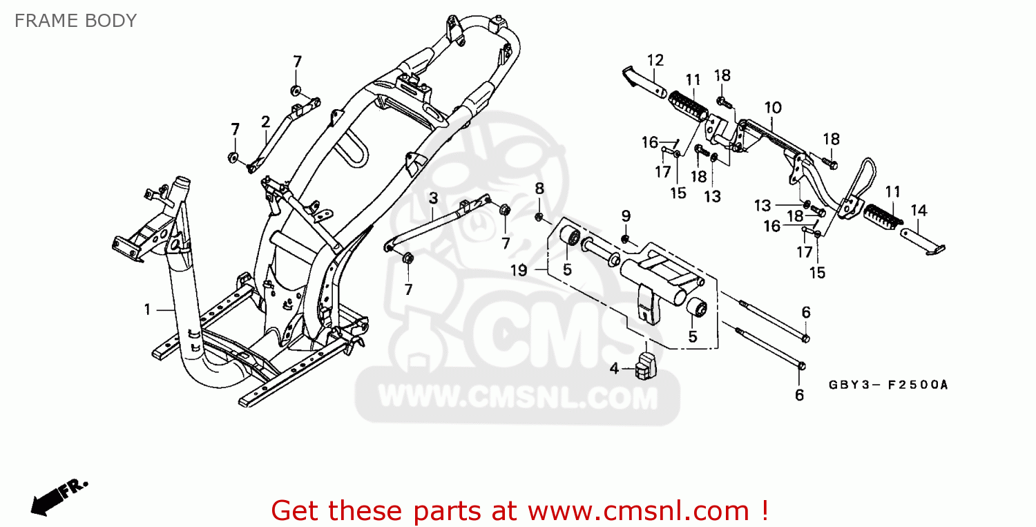 Honda SH50 SCOOPY 2001 (1) ENGLAND MKH FRAME BODY - buy FRAME BODY ...