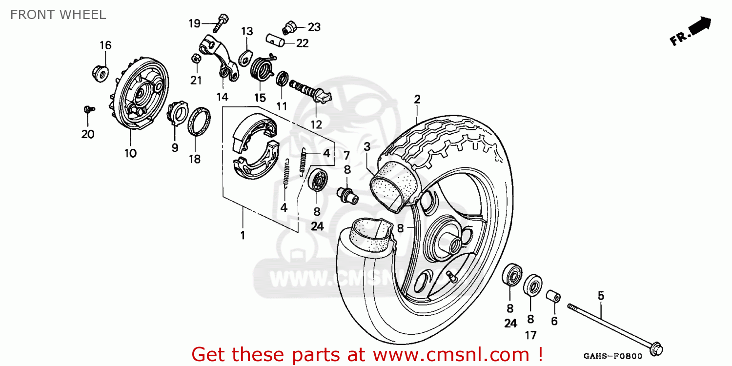 Honda SK50M DIO 1994 (R) SPAIN FRONT WHEEL - buy FRONT WHEEL spares online