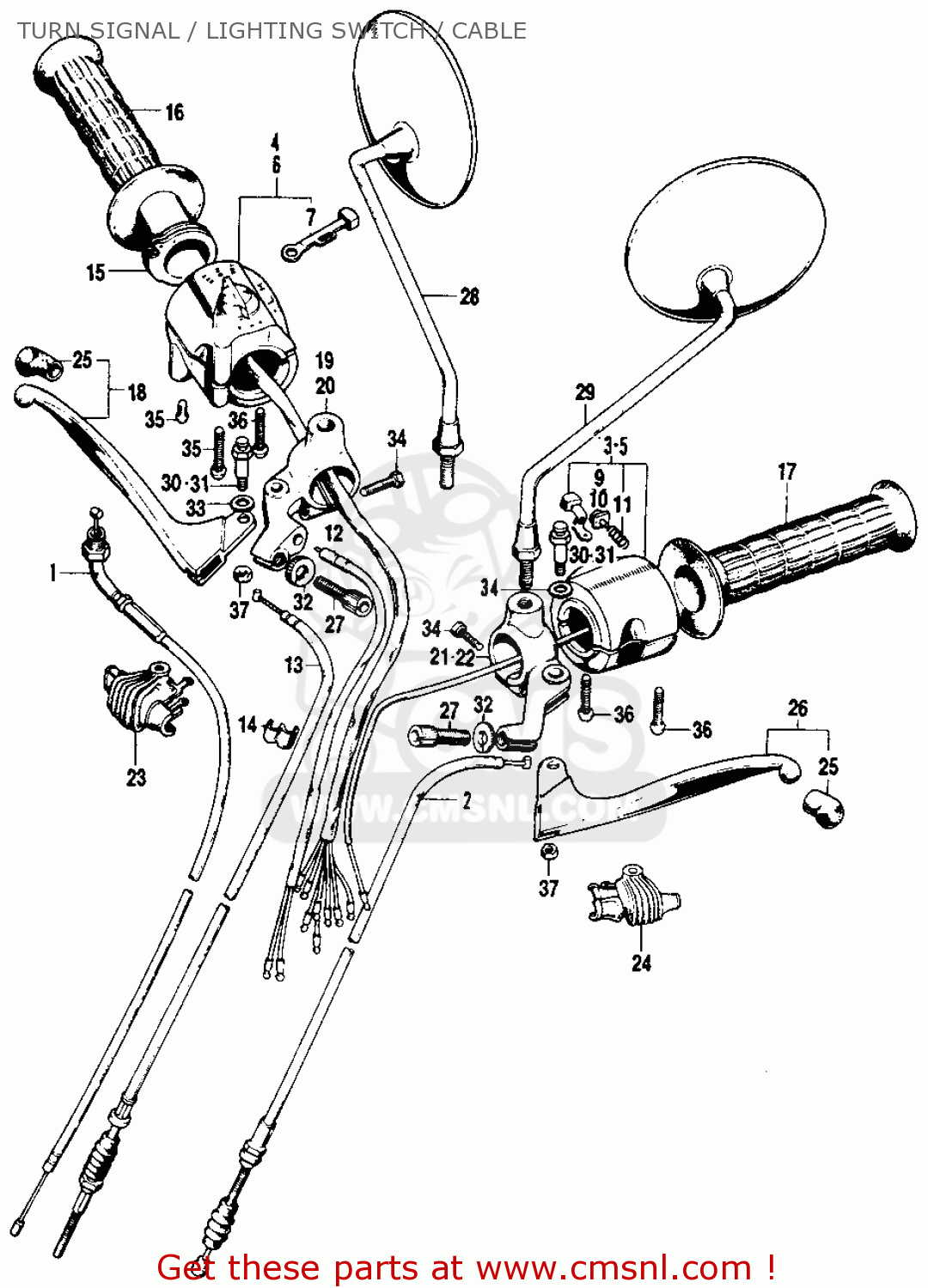 Honda SL100 MOTOSPORT 1972 K2 USA parts lists and schematics