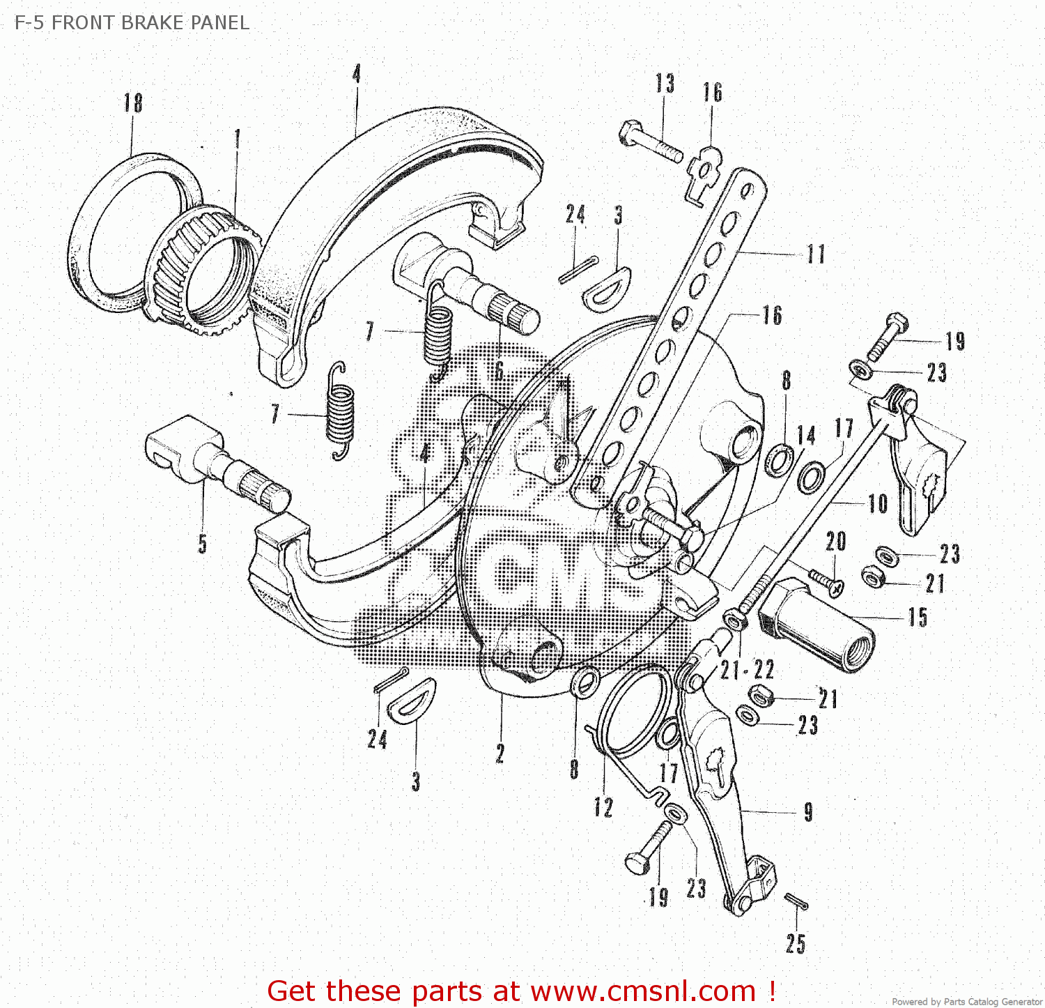Honda SL350K1 U.S.A F-5 FRONT BRAKE PANEL - buy F-5 FRONT BRAKE PANEL ...