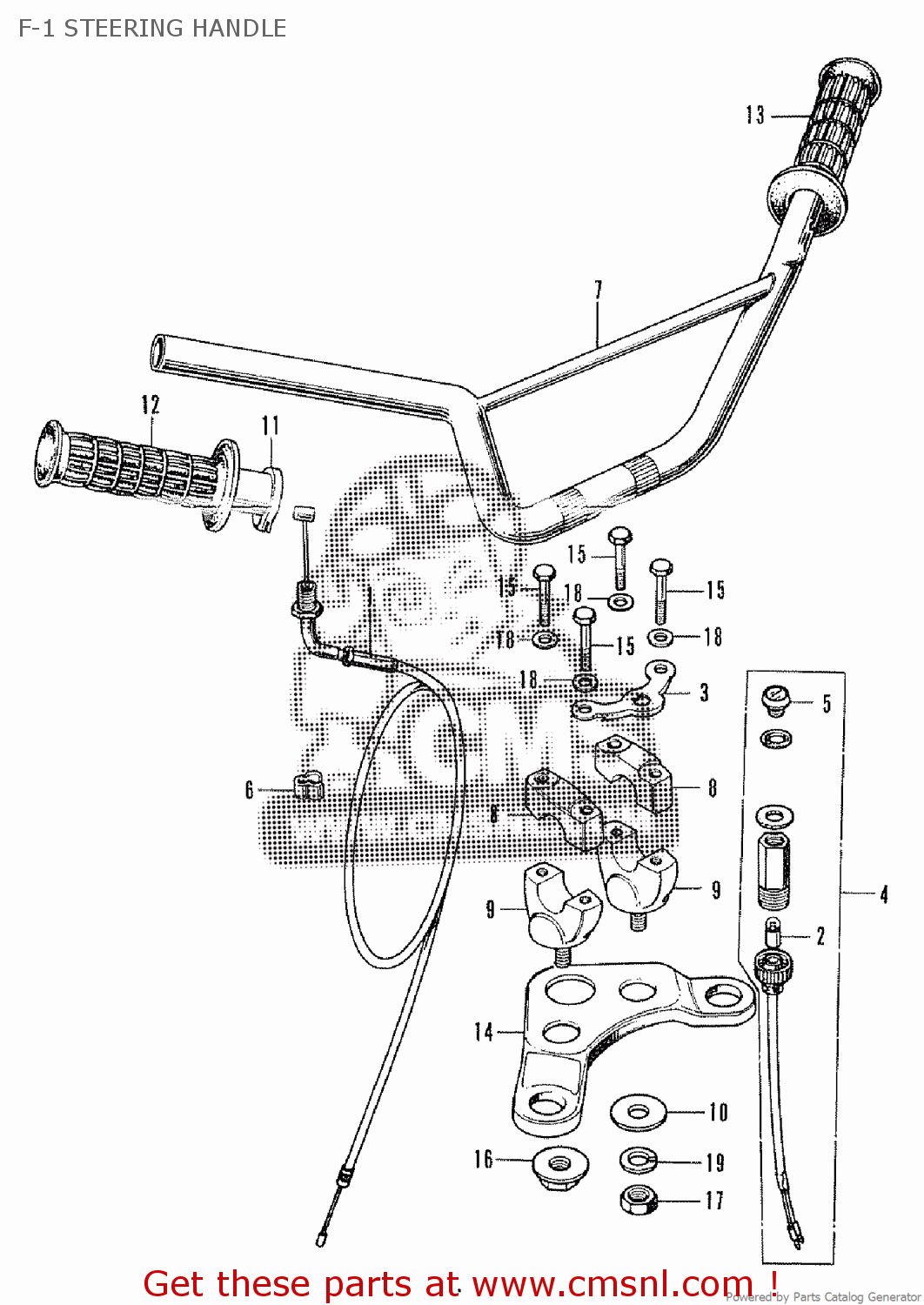Honda SL70 U.S.A F-1 STEERING HANDLE - buy F-1 STEERING HANDLE spares ...