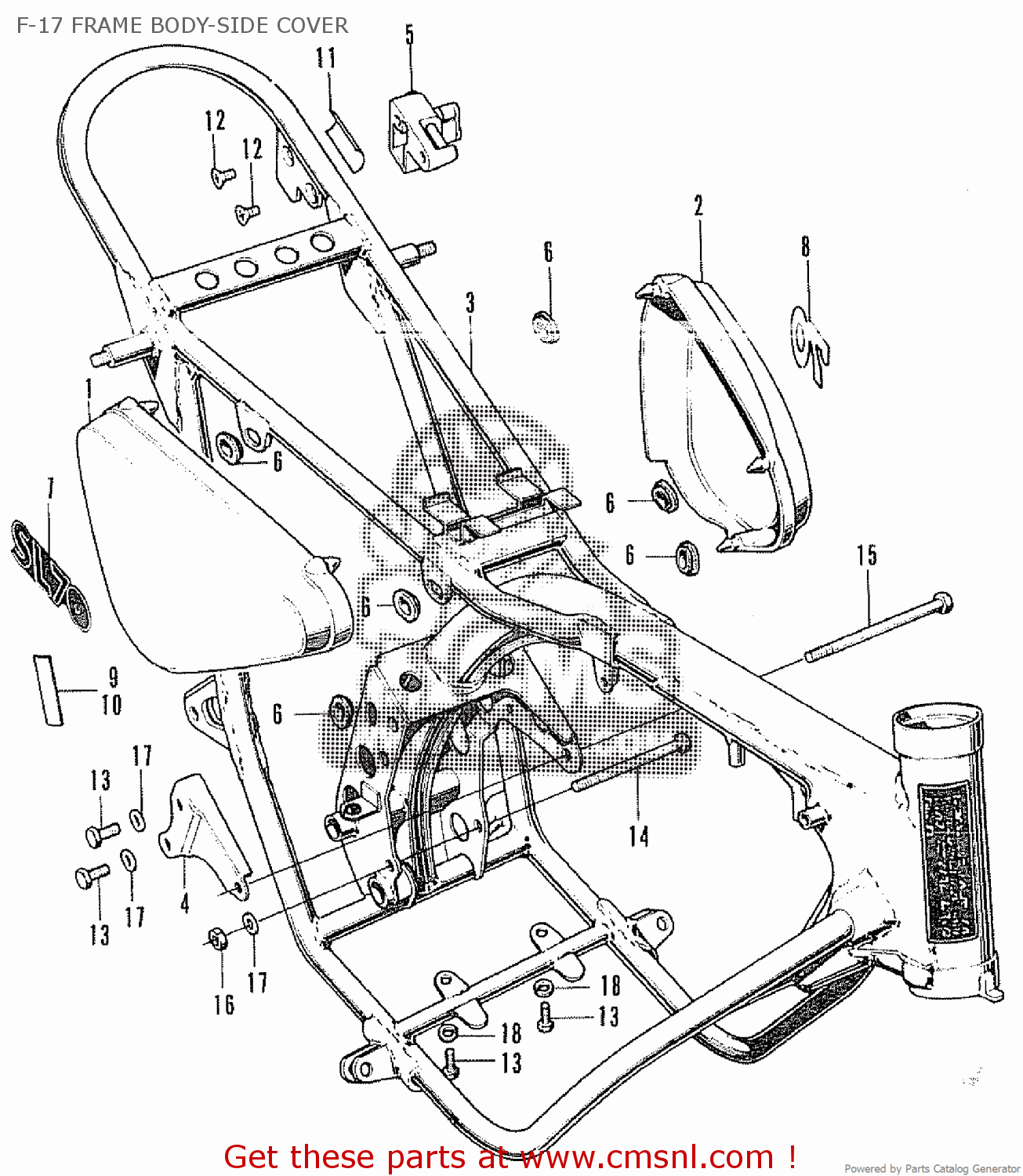 Honda SL70 U.S.A F-17 FRAME BODY-SIDE COVER - buy F-17 FRAME BODY-SIDE ...