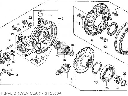 Honda ST1100 1995 (S) USA CALIFORNIA parts lists and schematics