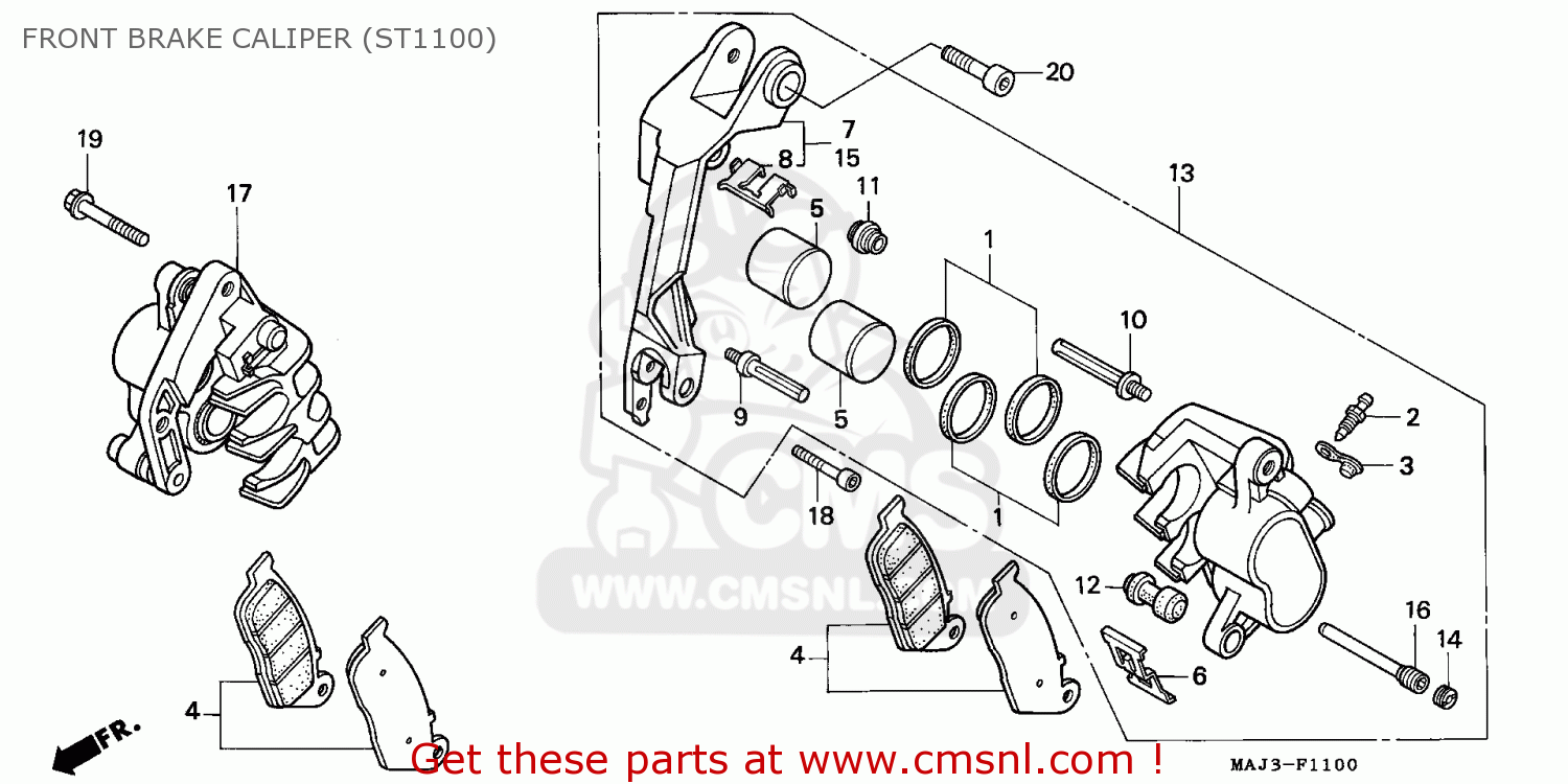Honda ST1100 PANEUROPEAN 1995 (S) ENGLAND parts lists and schematics