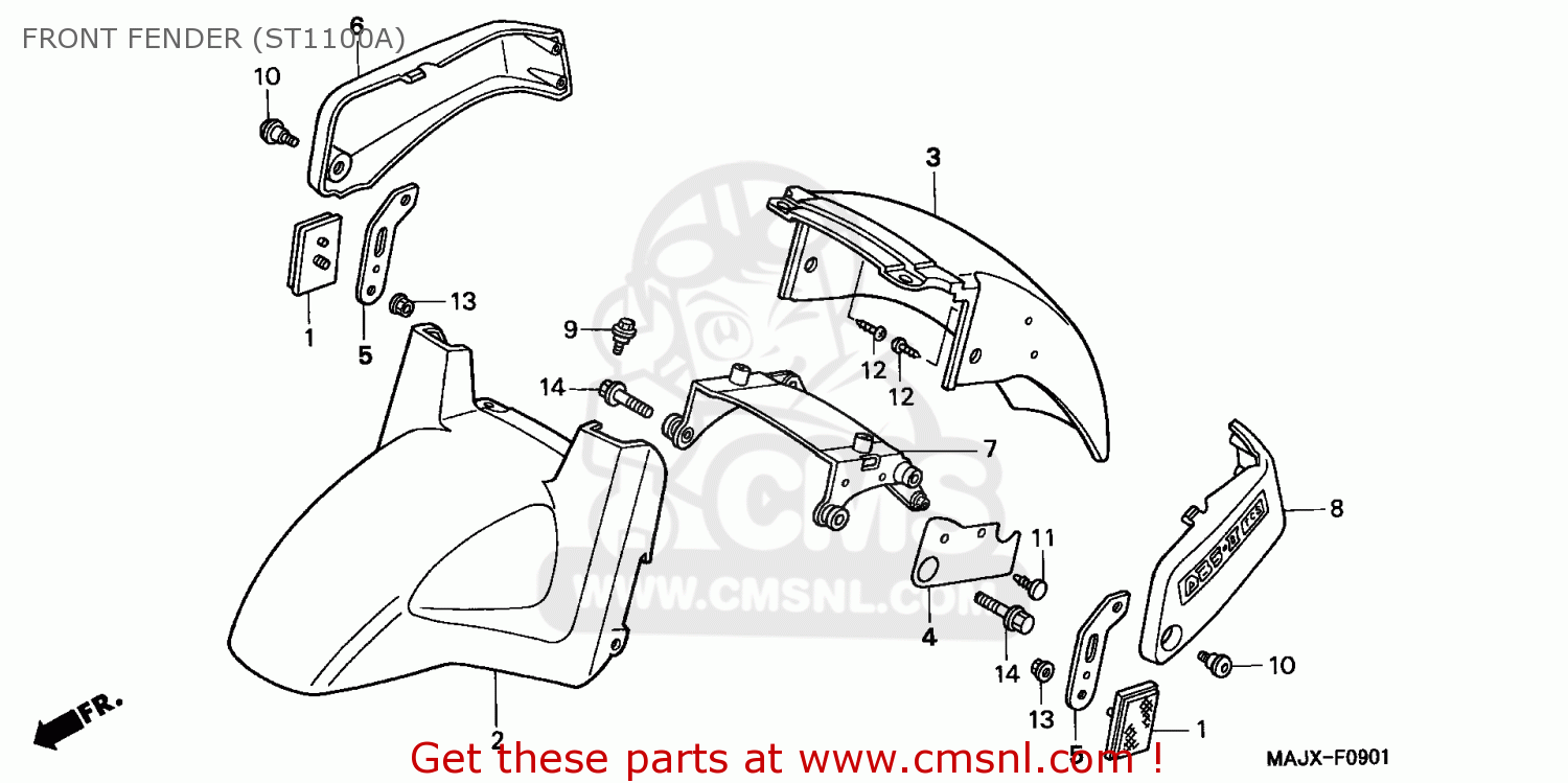 Honda ST1100A PANEUROPEAN 2000 (Y) ENGLAND / ABS parts lists and schematics