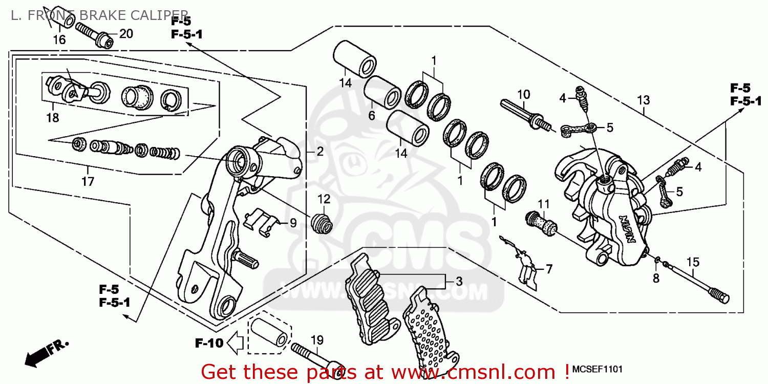 Honda ST1300 PANEUROPEAN 2009 (9) ENGLAND / MKH L. FRONT BRAKE CALIPER ...