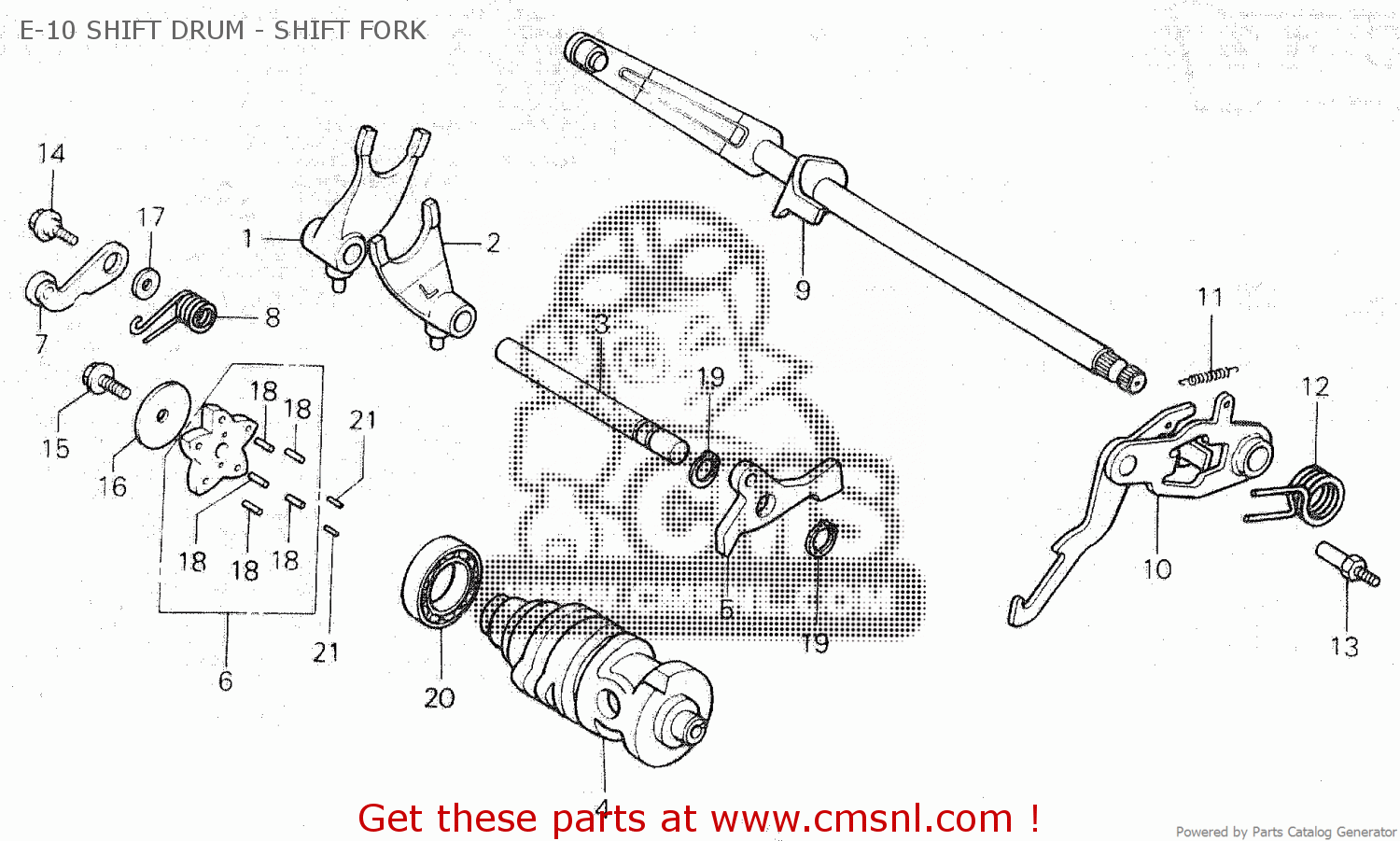 Honda TH110 1991 (M) MALAYSIA E-10 SHIFT DRUM - SHIFT FORK - buy E-10 ...
