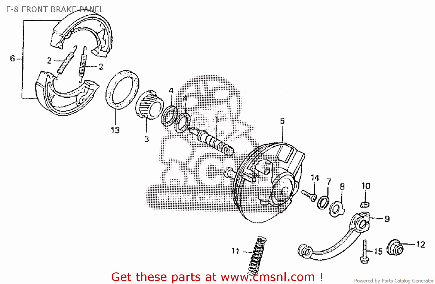 Honda TLM50 1985 (F) F-8 FRONT BRAKE PANEL - buy F-8 FRONT BRAKE PANEL ...