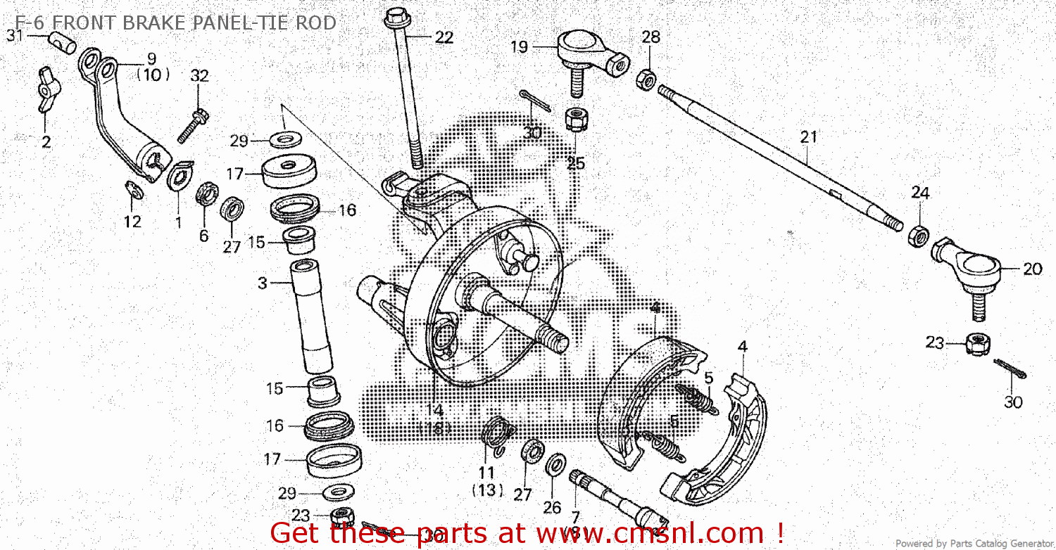 Honda TRX125 1985 (F) F-6 FRONT BRAKE PANEL-TIE ROD - buy F-6 FRONT ...