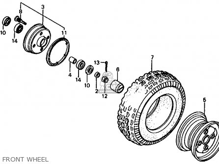 Honda TRX125 FOURTRAX 125 1986 (G) USA parts lists and schematics