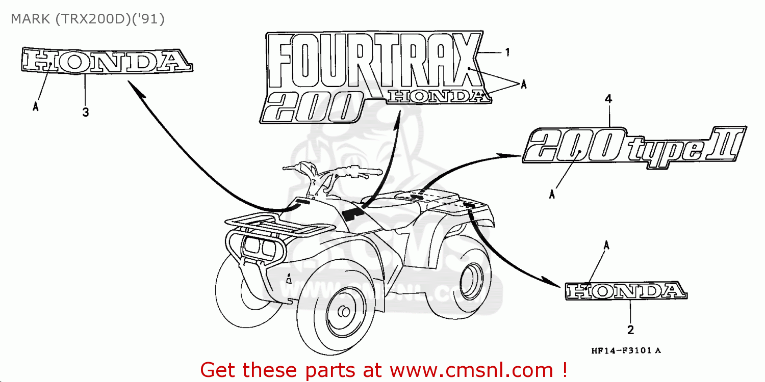 Honda TRX200D FOURTRAX 1991 (M) USA MARK (TRX200D)('91) - buy MARK ...